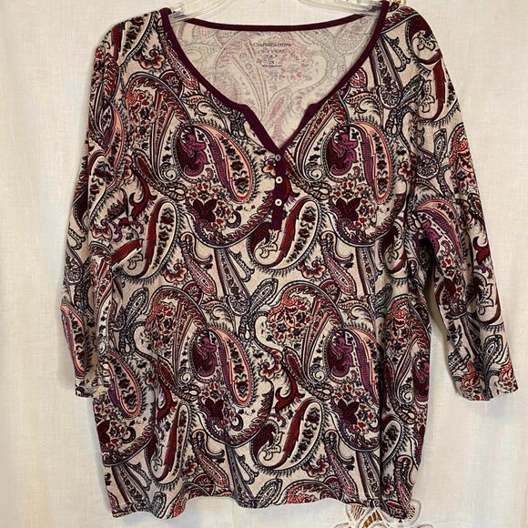 croft & barrow | Tops | Croft Barrow Womens Size 2x 34 Sleeve Purple ...